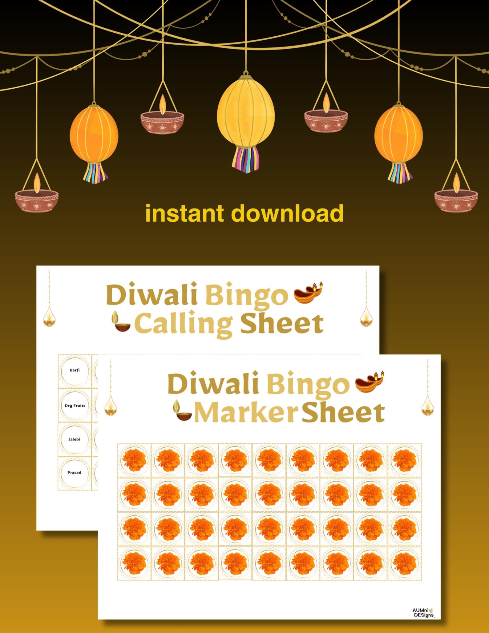 Diwali Bingo, Diwali Gift, Diwali Game, Diwali Decor, Laxmi, Desi Game ...