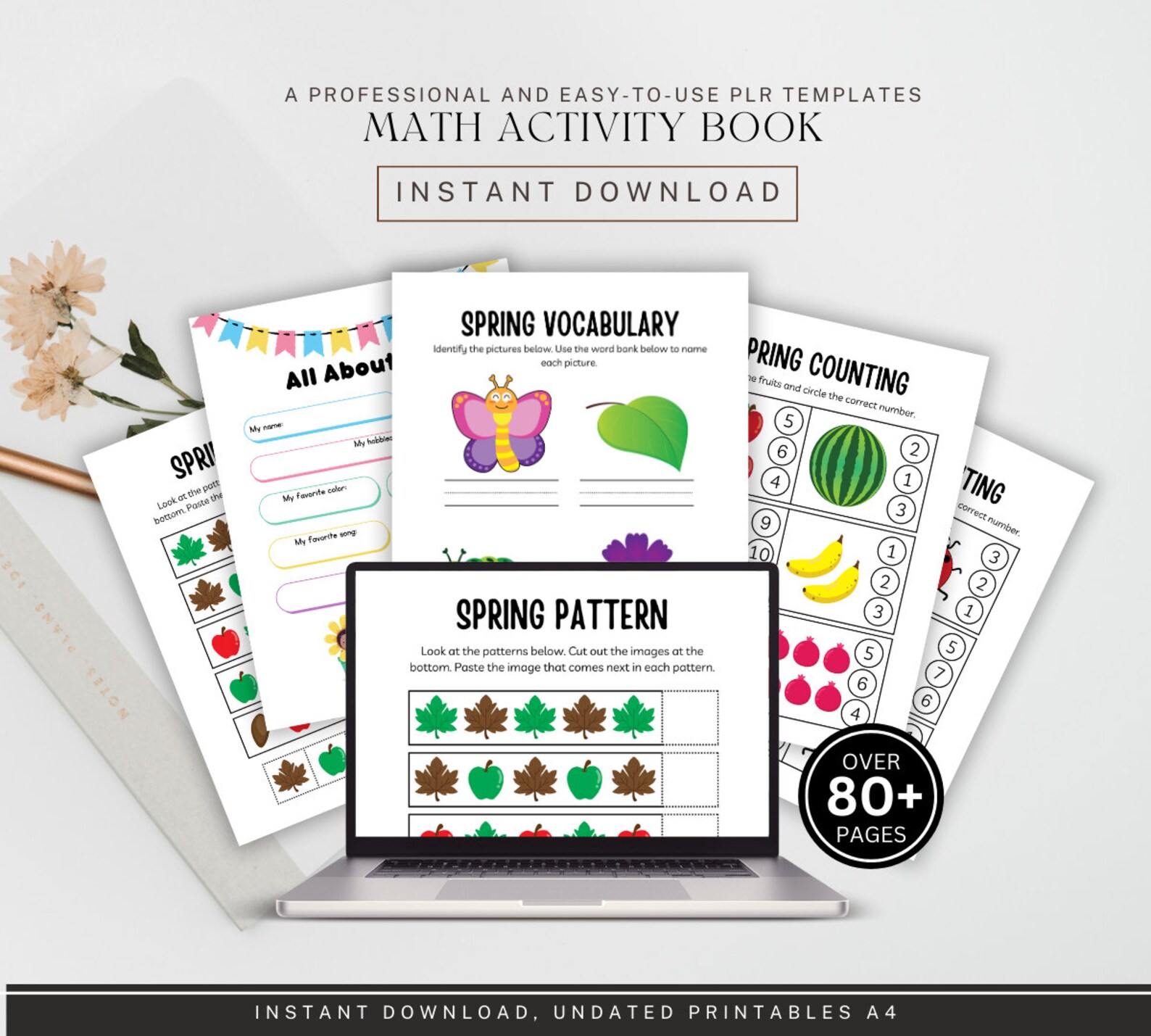 Math Activity Workbook for Kids, Educational Workbook, Learning Tool ...