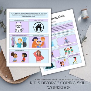 Kids Divorce Coping Workbook, Child Therapy Resource, Family Separation ...