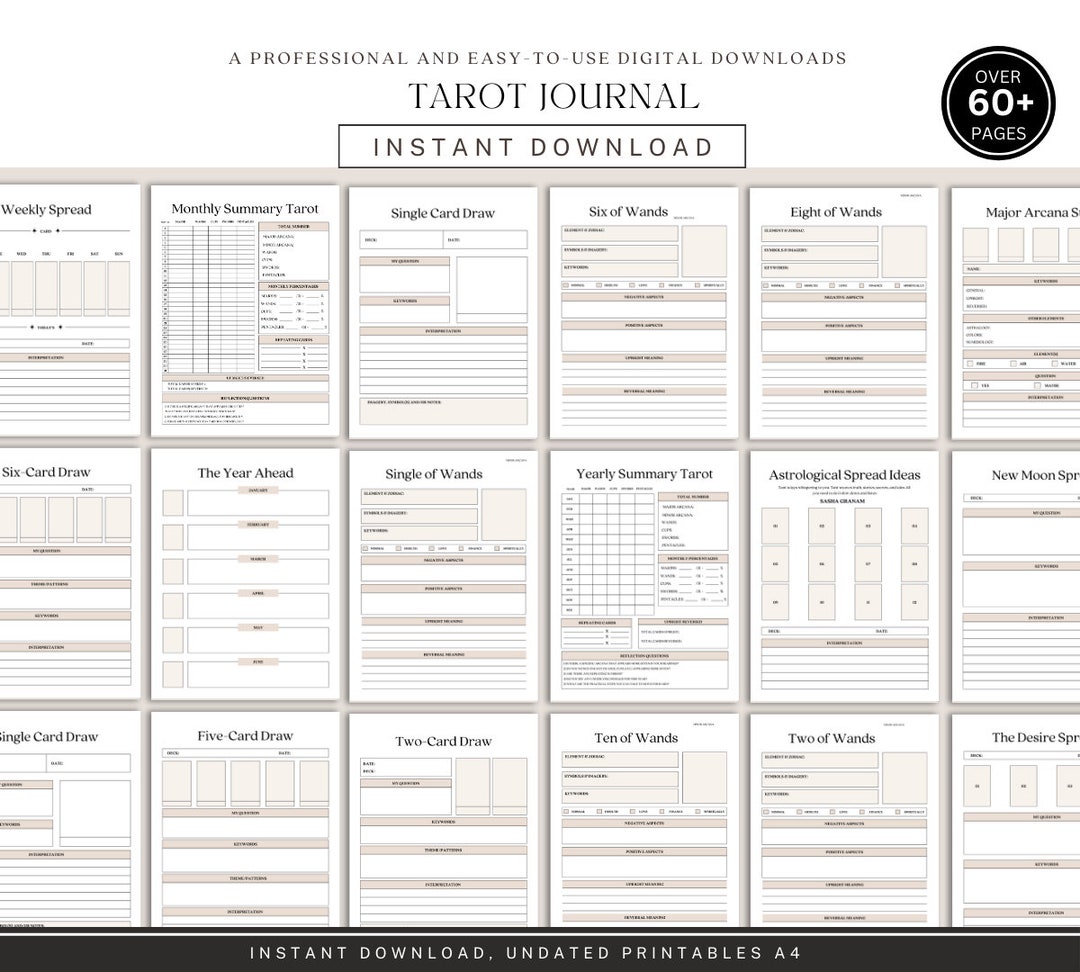 Tarot Journal, Intuitive Notebook, Divination Diary, Mystic Notebook ...