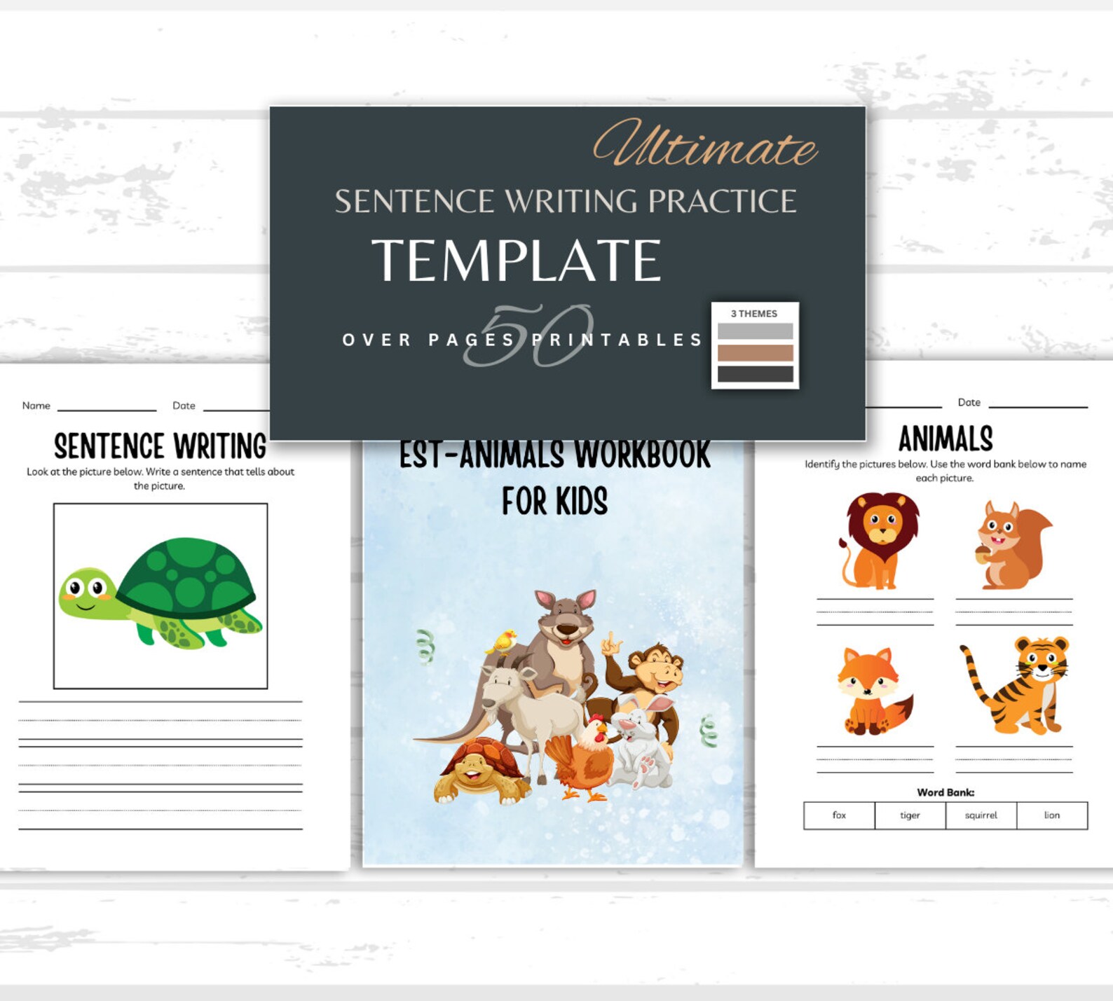Animals Workbook for Kids, Educational Learning Activity Book, Children ...