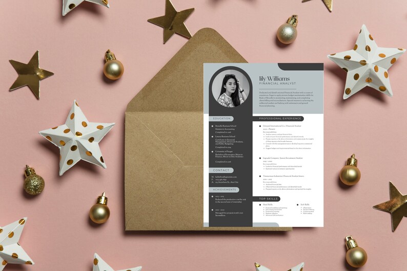 Gray Simple Profile Resume| Instant Download | Modern Resume Template | Editable Resume Template ...