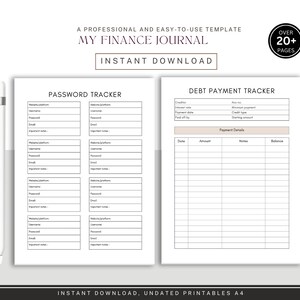 Personalized Finance, Journal, Custom Budget Planner, Money Tracker ...