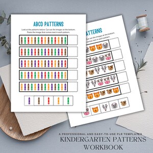 Kindergarten Pattern Workbook, Educational Workbook, Preschool Activity ...