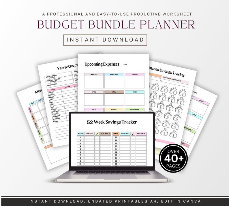 Budget Bundle Planner Pack, Weekly Budget Tracker, Savings Plan ...