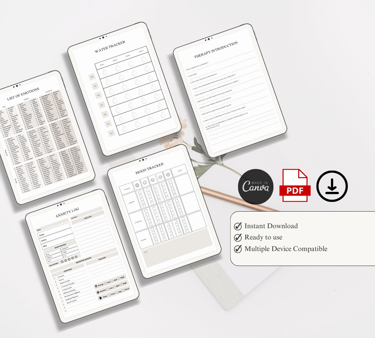 Therapy Journal, Therapy Journal Bundle, Mental Health Planner ...