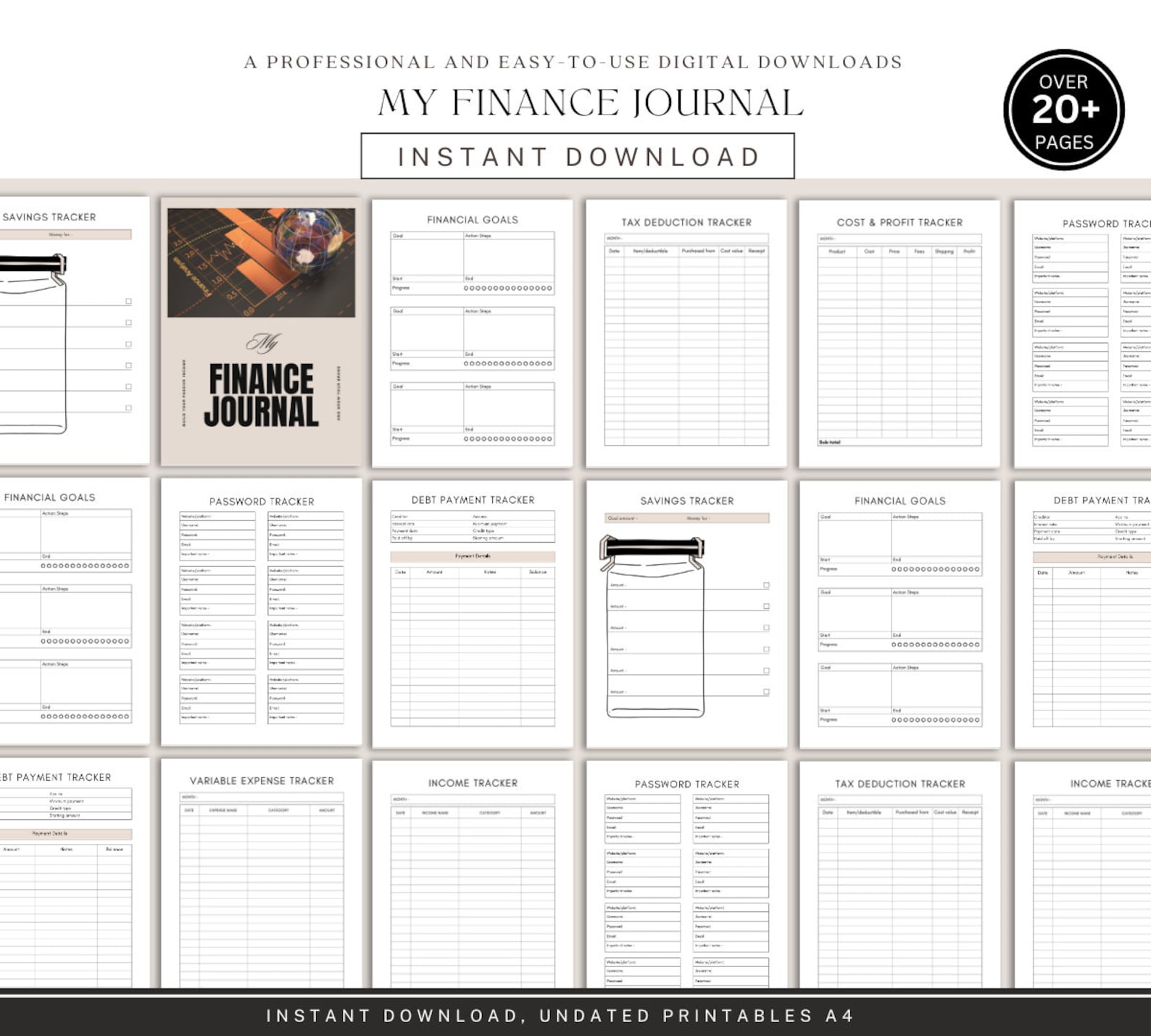 Personalized Finance, Journal, Custom Budget Planner, Money Tracker ...