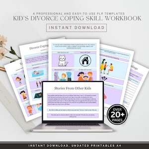 Kids Divorce Coping Workbook, Child Therapy Resource, Family Separation ...