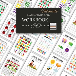 Math Activity Workbook for Kids, Educational Workbook, Learning Tool ...