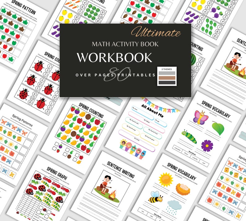 Math Activity Workbook for Kids, Educational Workbook, Learning Tool ...