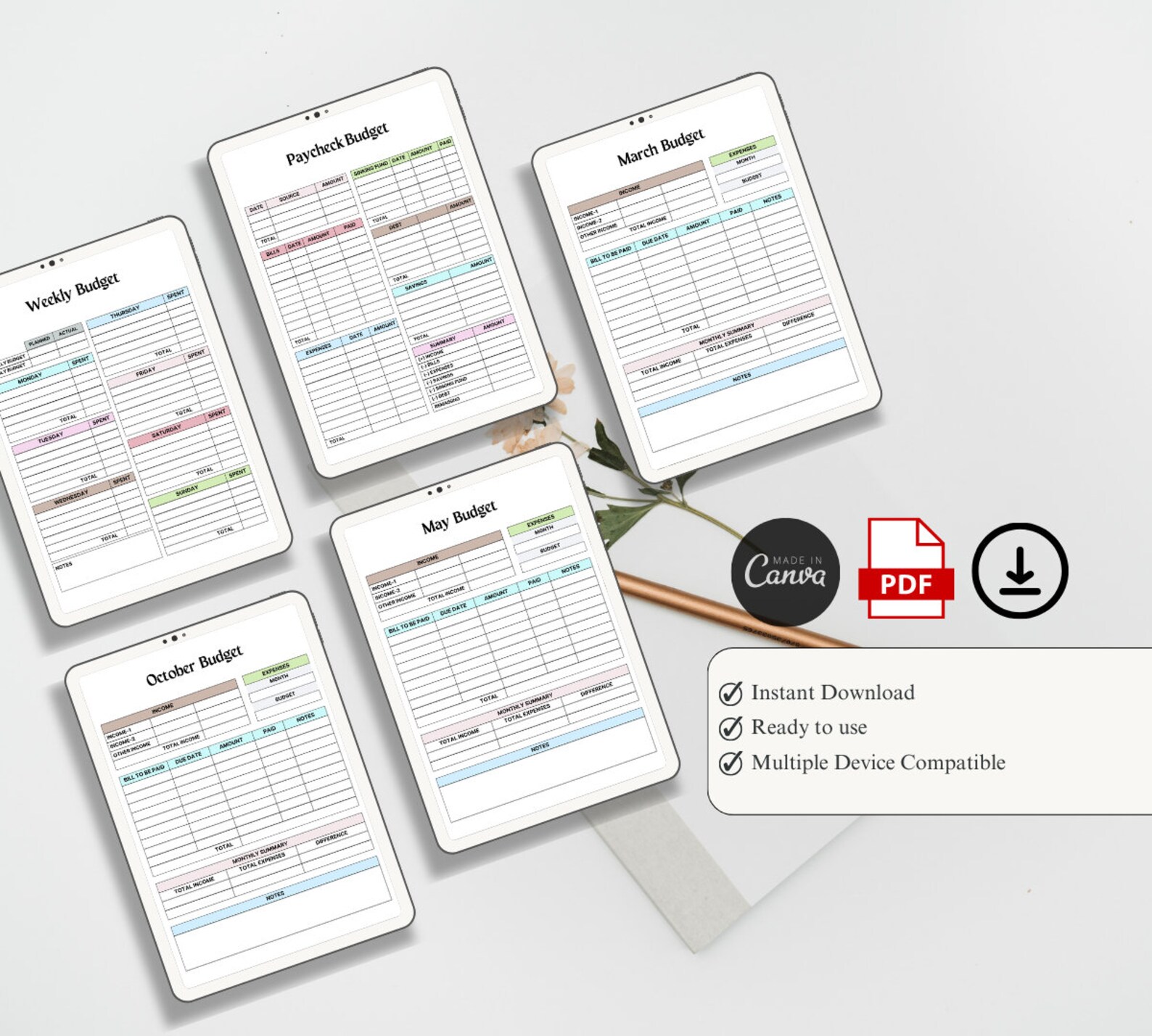 Budget Bundle Planner Pack, Weekly Budget Tracker, Savings Plan ...