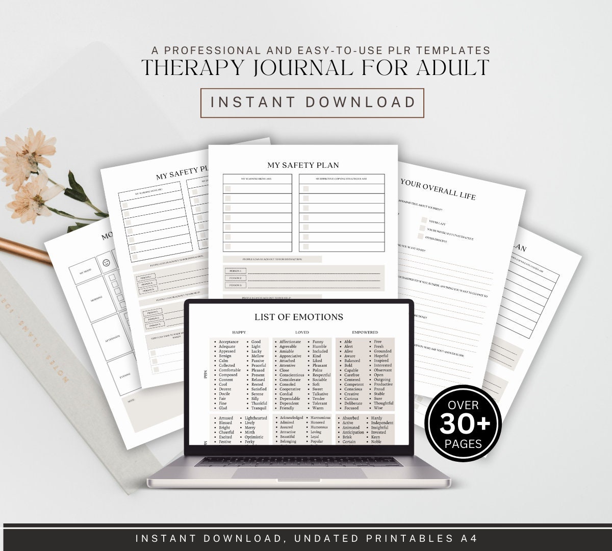 Therapy Journal, Therapy Journal Bundle, Mental Health Planner ...