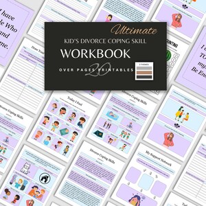 Kids Divorce Coping Workbook, Child Therapy Resource, Family Separation ...
