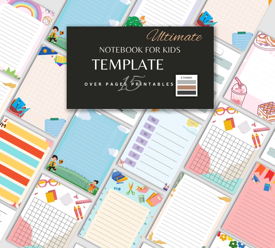 Kids Notebook, Paper Bundle, Canva Kdp, Instant Printable Digital ...