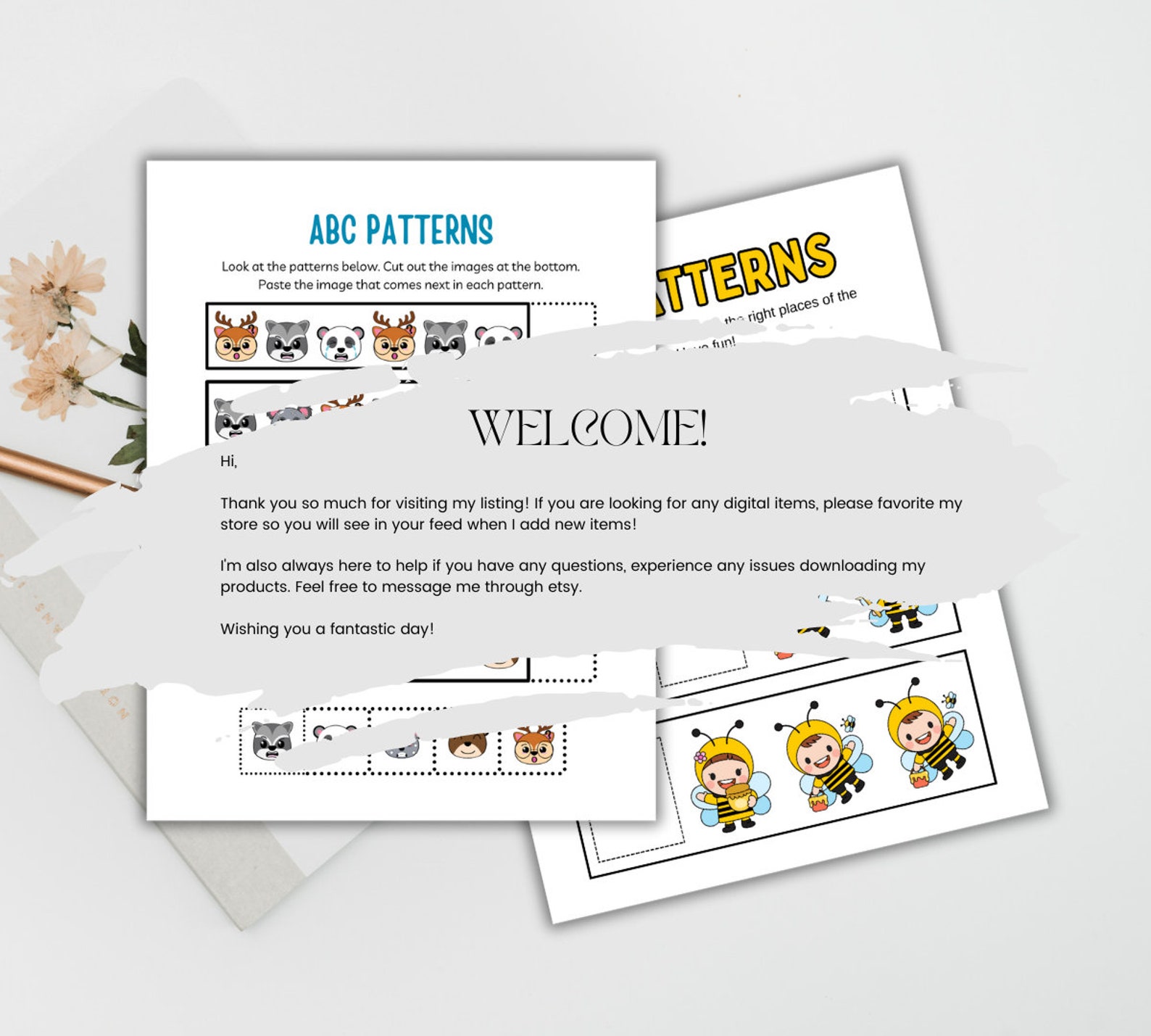 Kindergarten Pattern Workbook, Educational Workbook, Preschool Activity ...