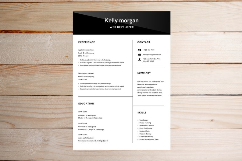 Blue Creative CV Resume | Instant Download | Modern Resume Template ...