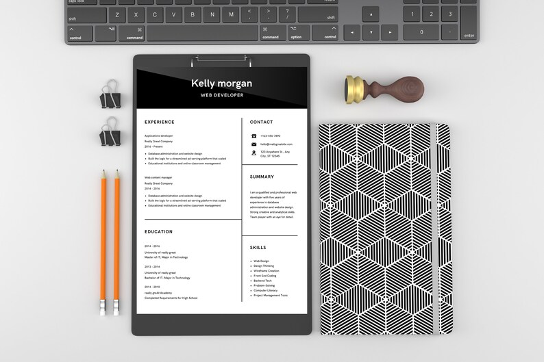 Blue Creative CV Resume | Instant Download | Modern Resume Template ...