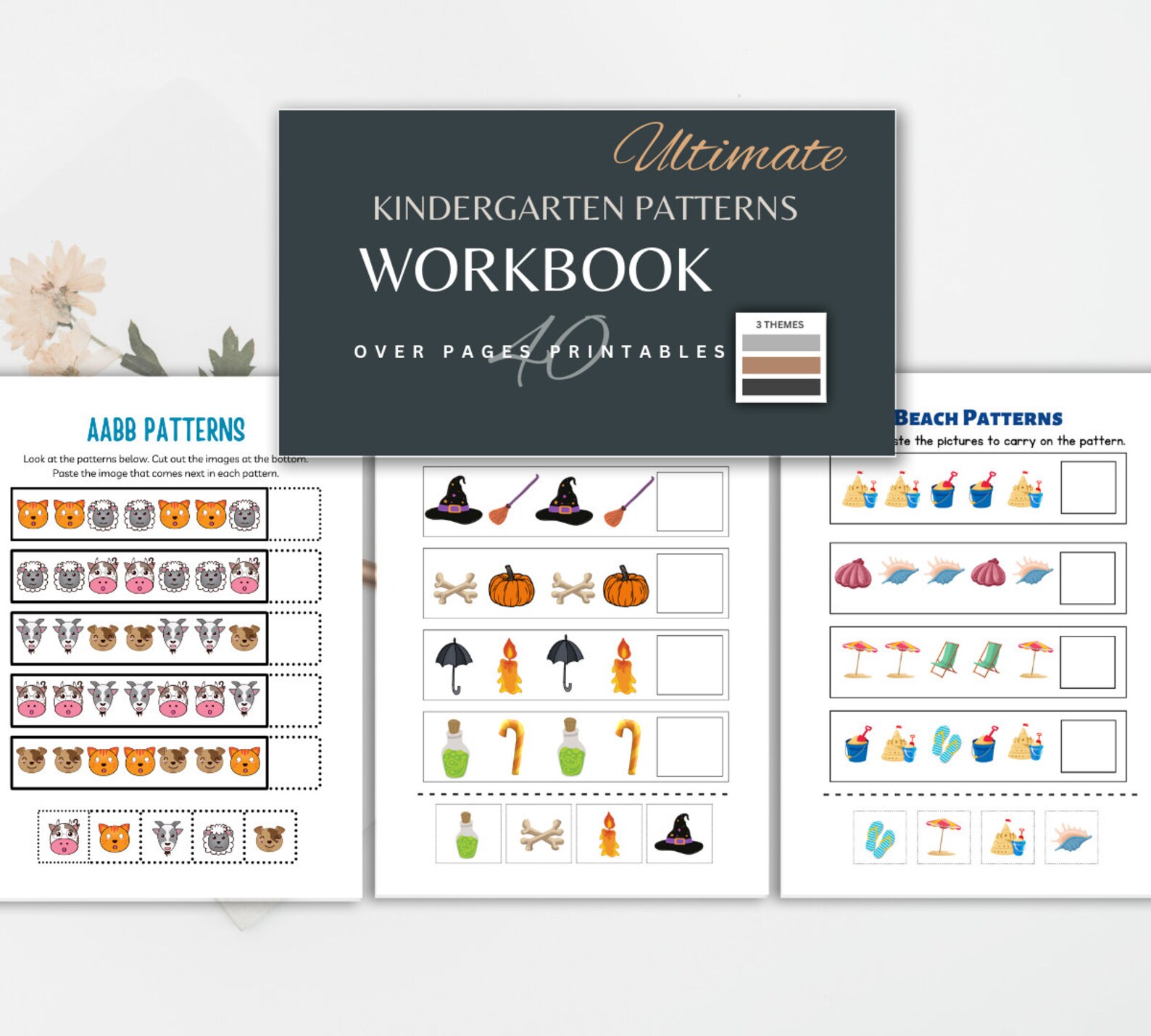 Kindergarten Pattern Workbook, Educational Workbook, Preschool Activity ...