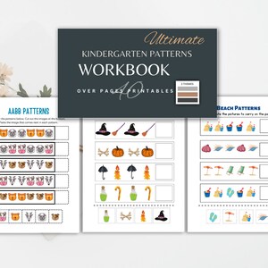 Kindergarten Pattern Workbook, Educational Workbook, Preschool Activity ...
