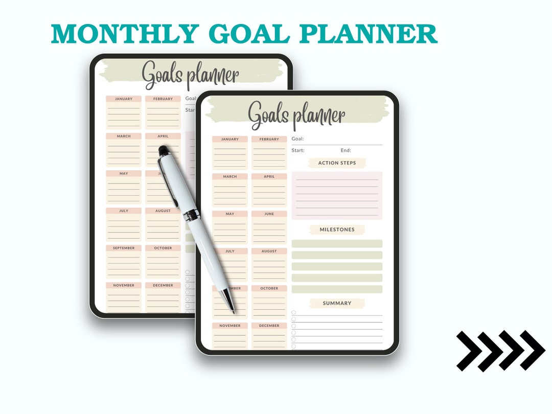 My Goals Planner Sheet, Goal Planner, Daily Goal Tracker, Productivity ...