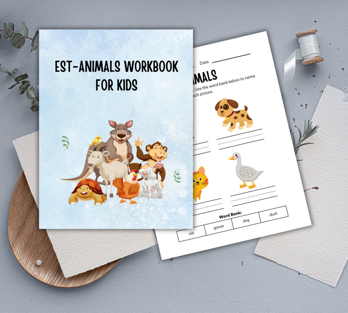 Animals Workbook for Kids, Educational Learning Activity Book, Children ...
