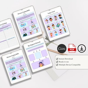 Kids Divorce Coping Workbook, Child Therapy Resource, Family Separation ...