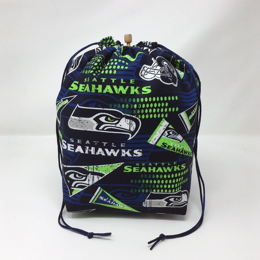 HOLIDAY SALE - Seattle Seahawks Drawstring Crochet Knitting Project Bag ...