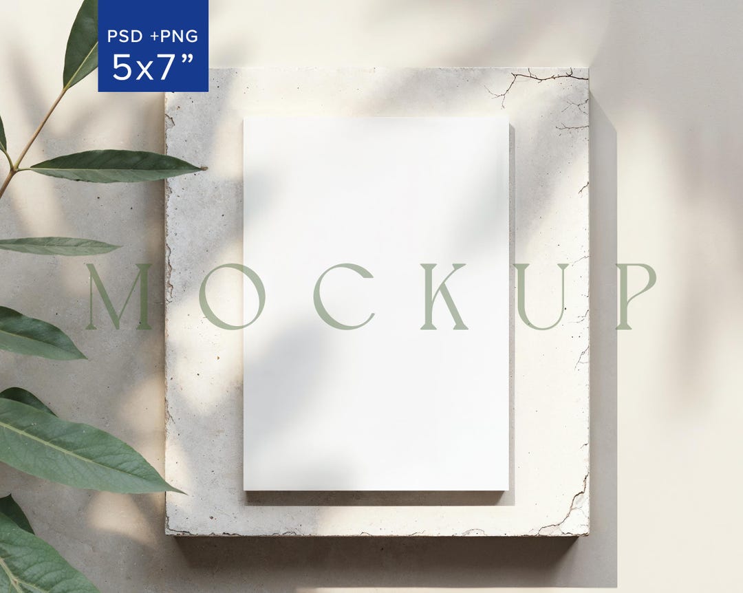 5x7 Invitation A6 PSD Mockup Invite Bridal Shower Greenery Theme Greeting Card Mock up Baby ...