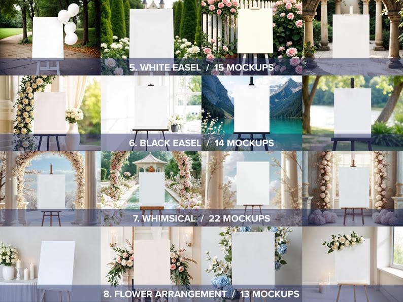 18x24 Welcome Sign Mockup Mega Bundle 24x18 Wedding Portrait Easel ...