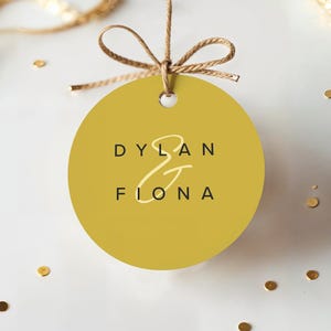 Circle Baby Shower Gift Tag Mockup Gold Confetti Round Favor Tag 2.5x2 ...