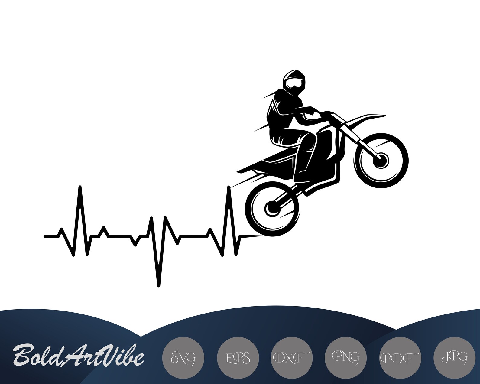 Printable Digital Motorcycle Stickers,heartbeat Motorcycle Digital ...