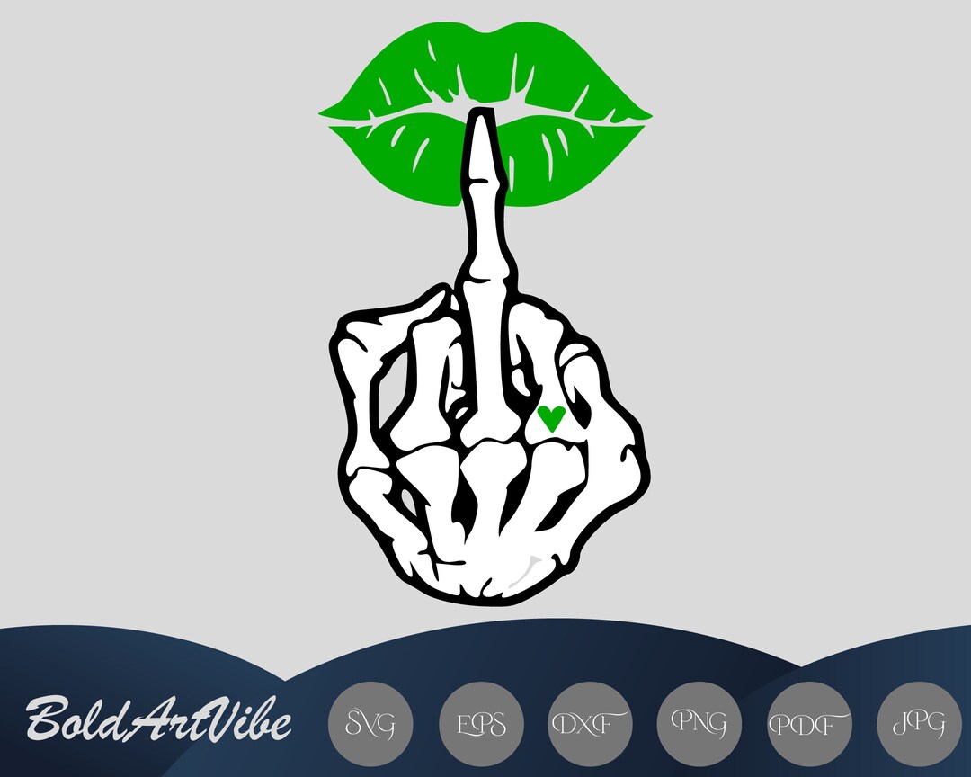 Lips Kiss Middle Finger Svg, Png, Dxf, Eps File - Etsy