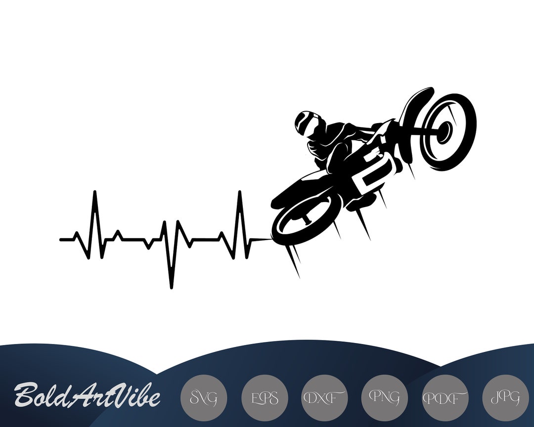 Printable Digital Motorcycle Stickers,heartbeat Motorcycle Digital ...