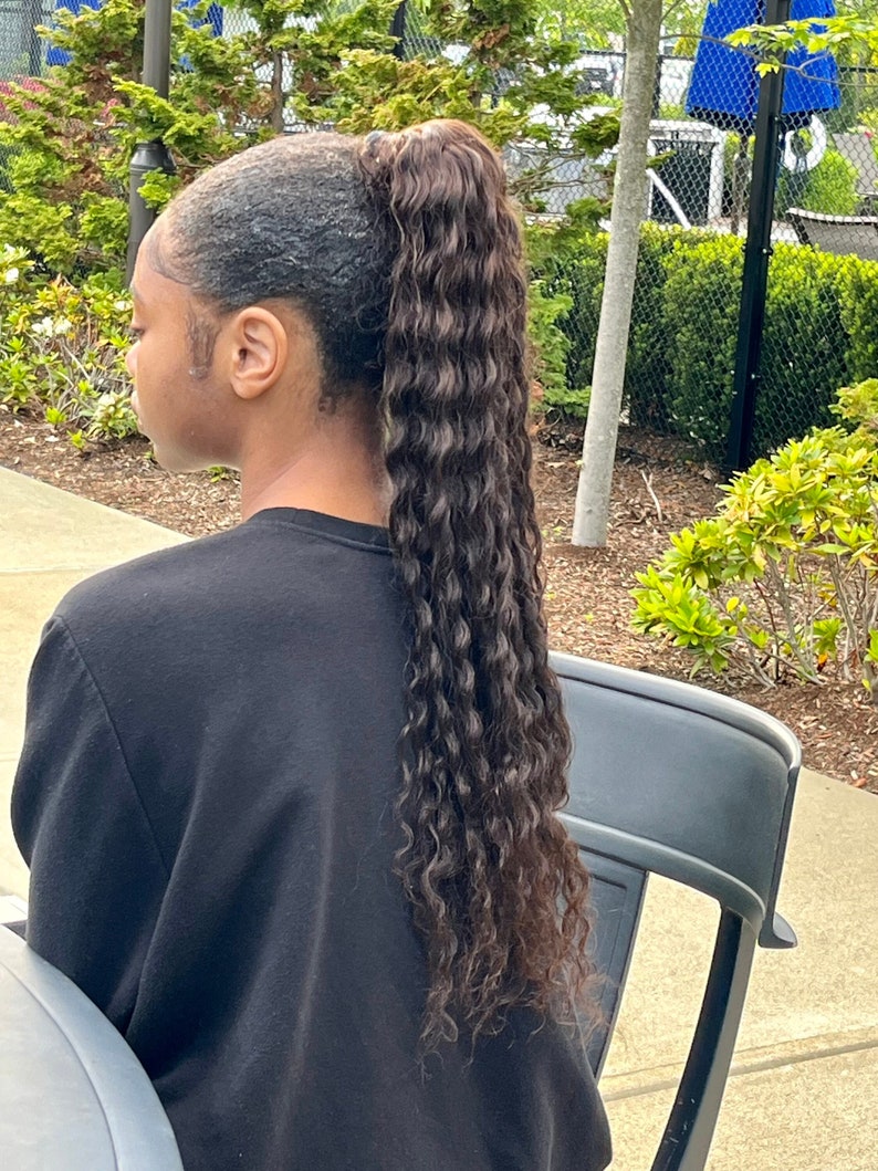 Deep Wave Ponytail Indian Remy Hair Extensions - Etsy