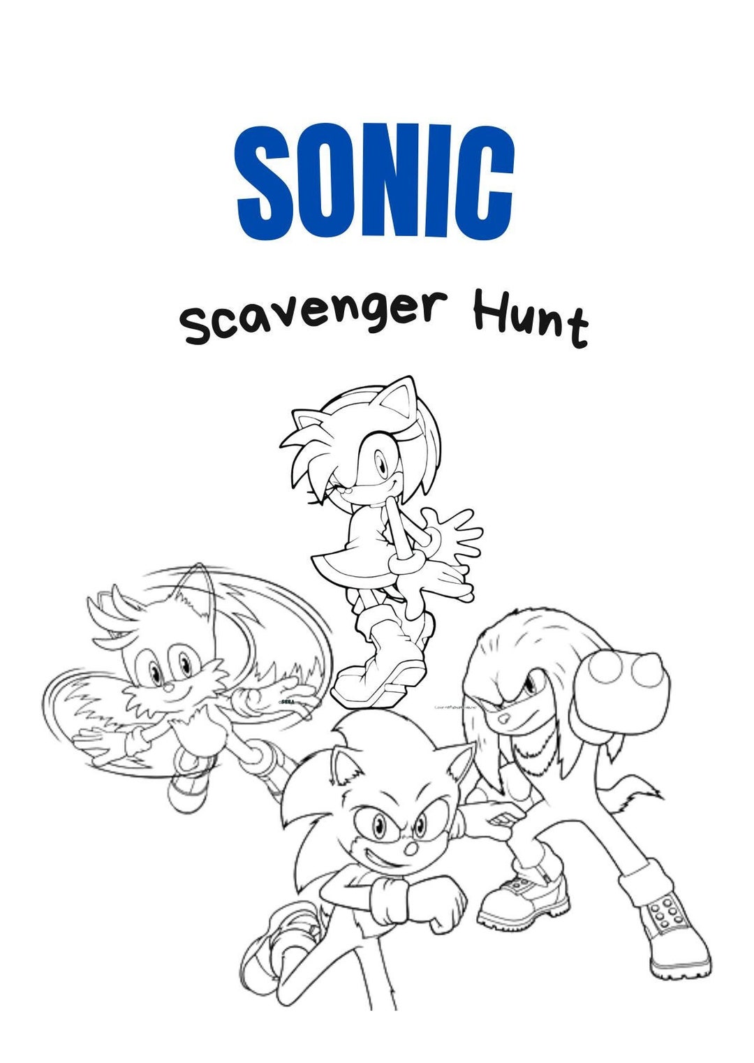 Sonic Scavenger Hunt Kalas Födseldag - Etsy