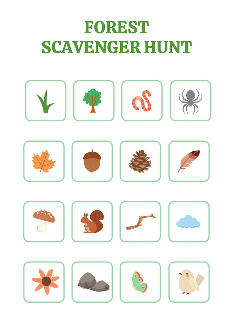 Forest Autumn Bingo Scavenger Hunt - Etsy