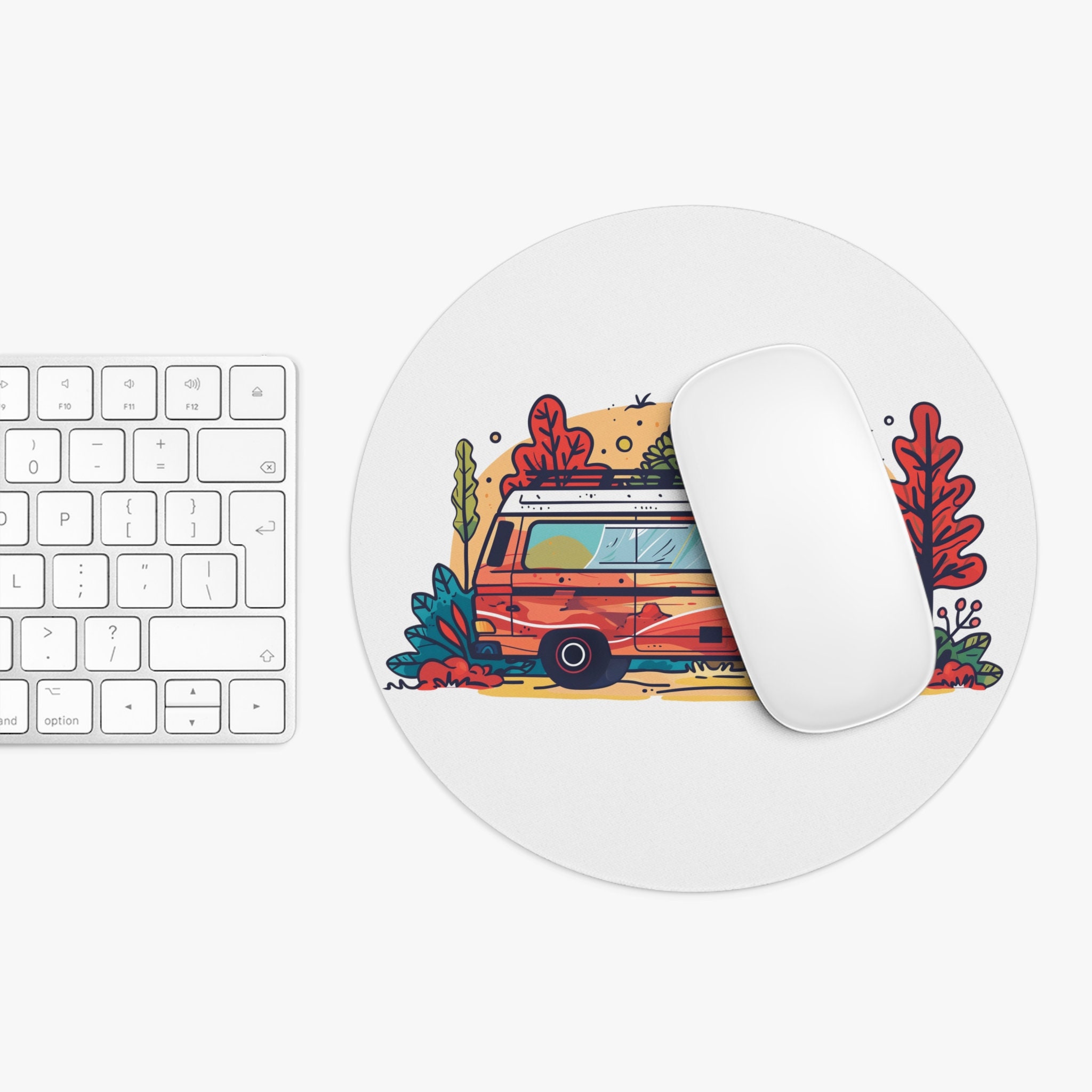 Colorful Van Mouse Pad Round & Rectangular Non-slip Neoprene Gaming and ...