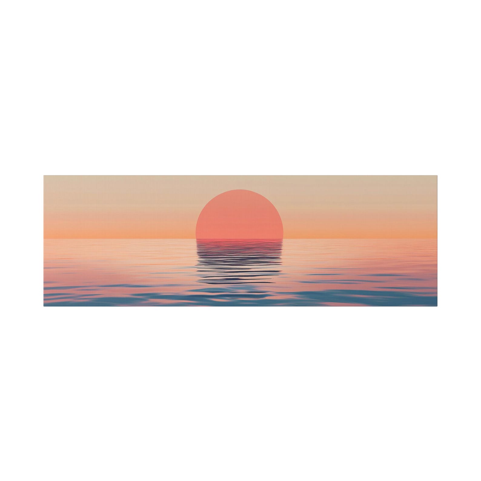 Vaporwave Sunset Seascape Canvas | Minimalist Pastel Ocean Art | Modern ...