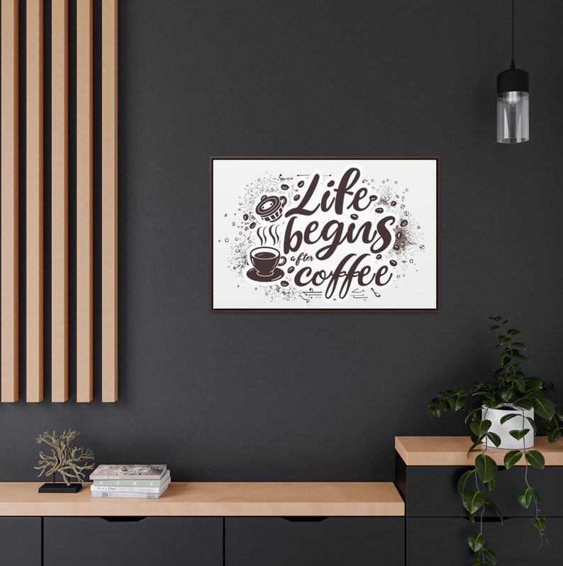 Motivational Coffee Canvas Charming Wall Art Durable Easy to Hang Perfect Gift for Coffee Lovers ...