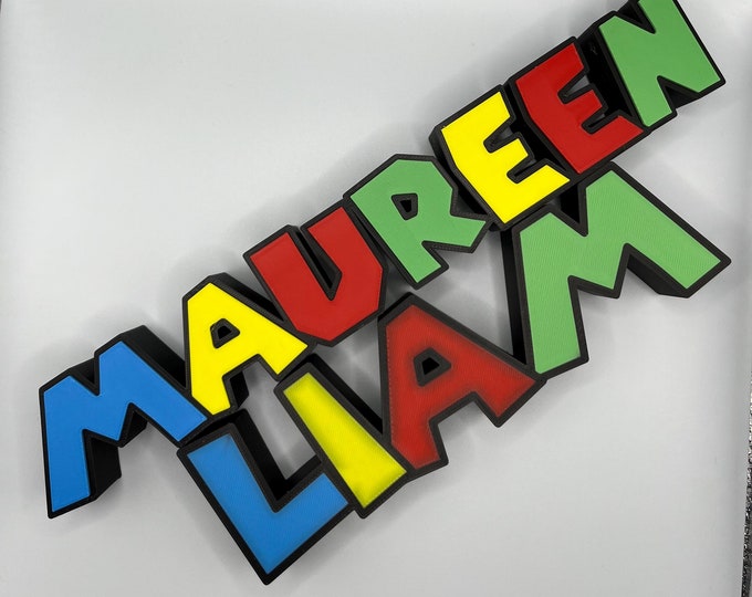 Personalized Super Mario Name Sign | Custom Name Plate | Shelf/kid Sign ...