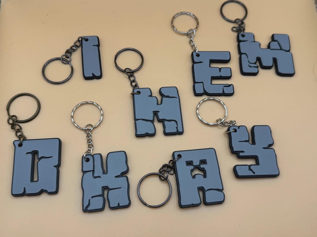 Mining Letter Keychains | MC Creeper Alphabet or Numbers | Multi ...