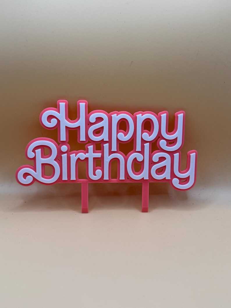 Girls Happy Birthday Cake Topper Sign Doll Inspired Cake Topper Girls ...