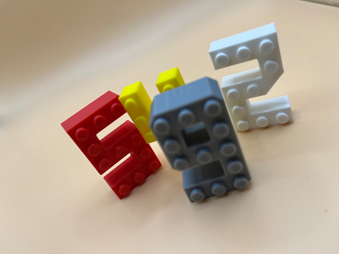 Thick Mini Brick-style Numbers | Full Number Table | Lego-brick ...