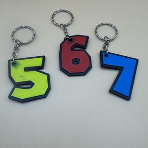 Super Mario Keychains | Colored Keyrings | Alphabet or Numbers | Boys ...