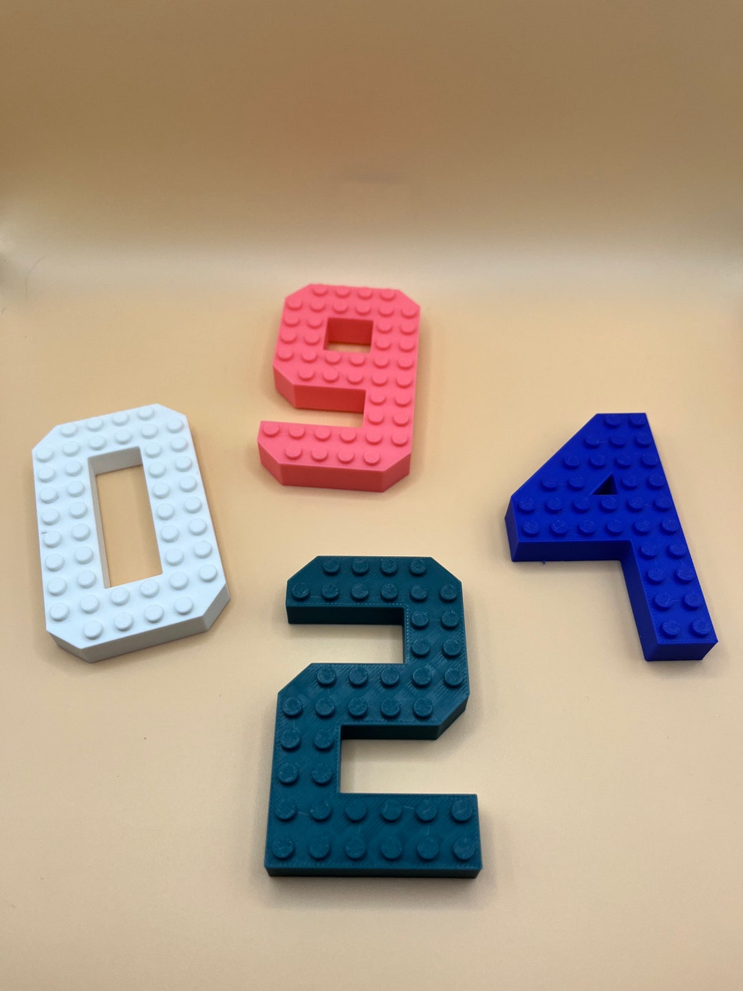 Medium Brick Style Thick Number Sign | Thick | LEGO Brick Compatible ...