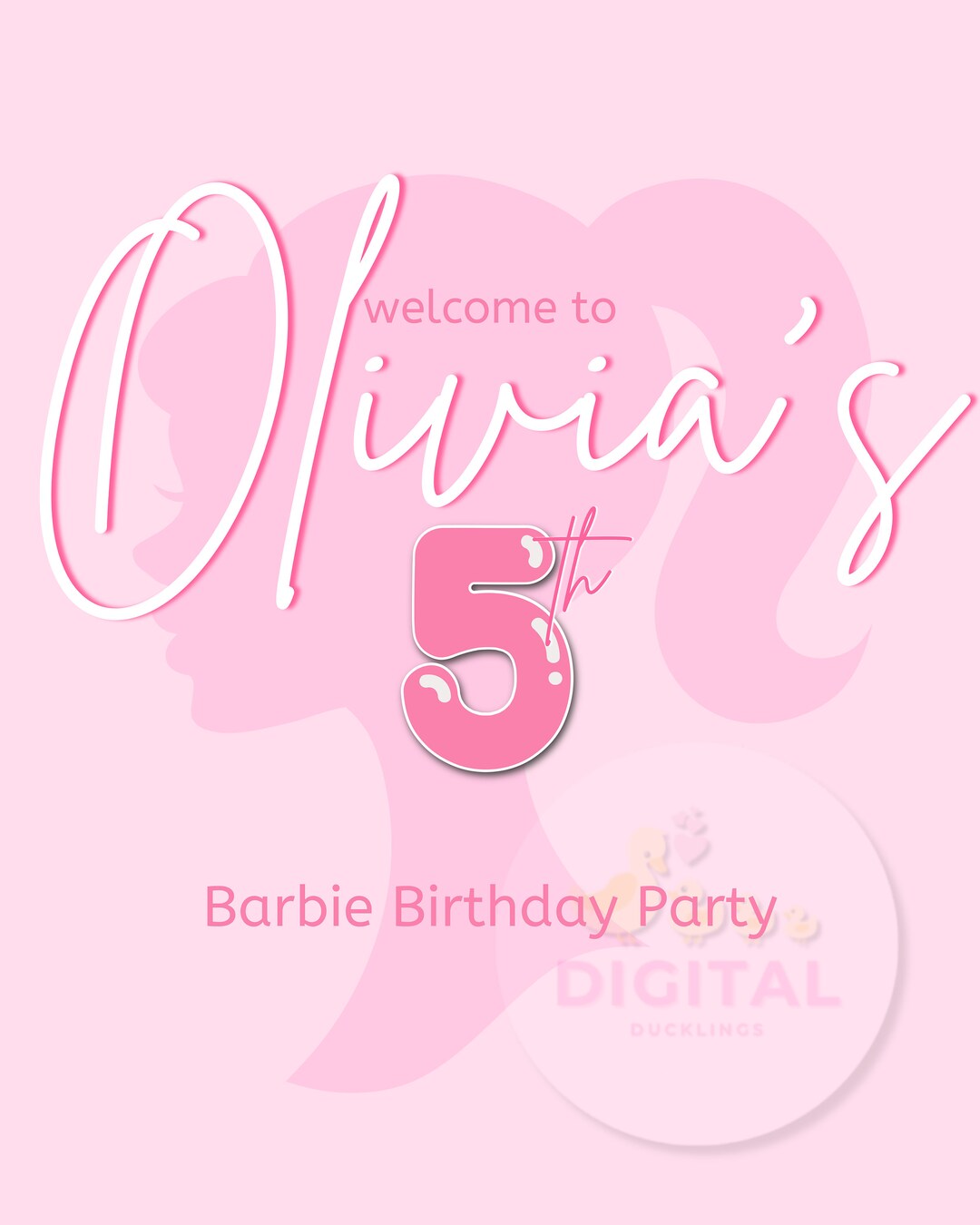 Barbie Inspired Birthday Party Welcome Sign Easel Grad Party Birthday ...