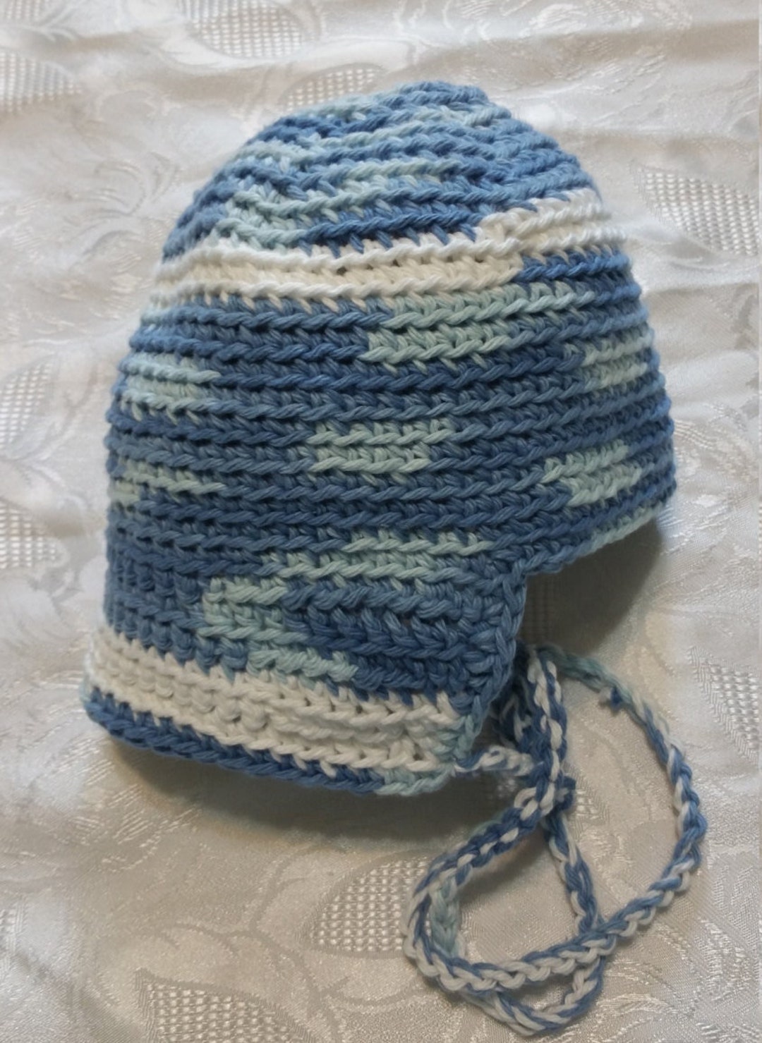 Toddler and Babies, Blue and White Cotton, Gender Neutral Hat - Etsy