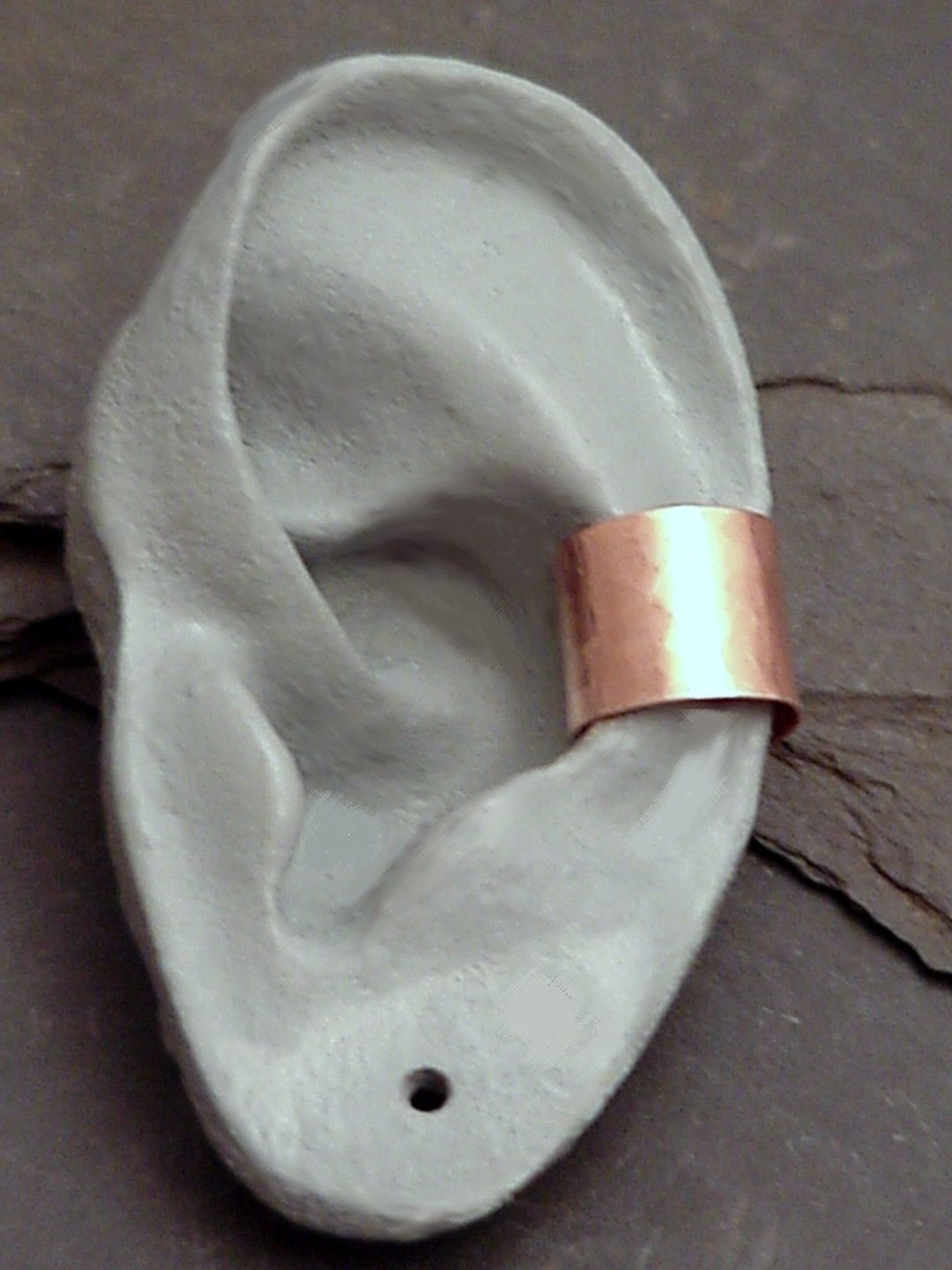 WIDE COPPER EARCUFF Hammered Copper Ear Cuff Band - Etsy