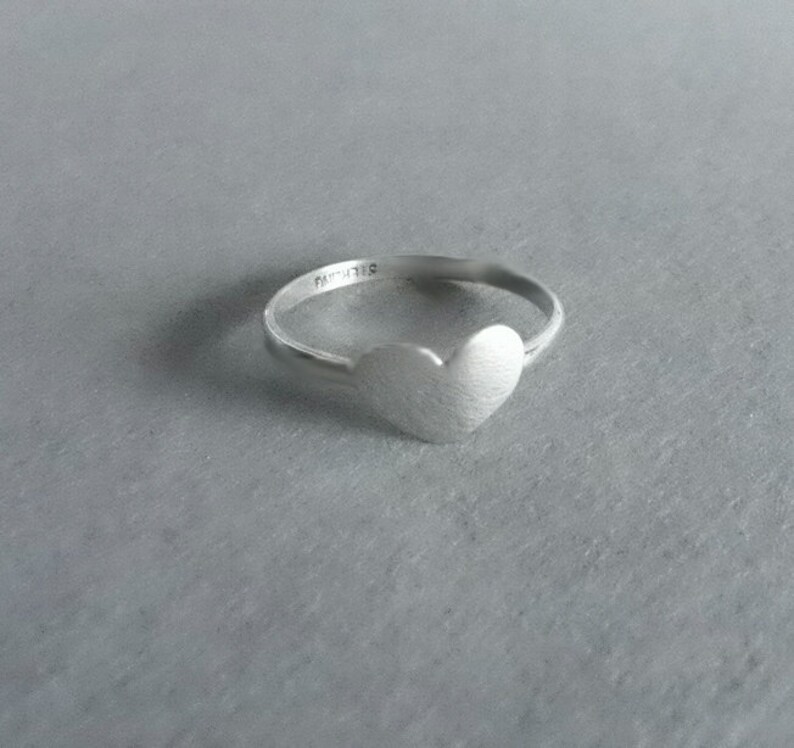 Sterling Silver Small Heart Ring SWEET HEART - Etsy