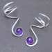 AMETHYST EAR CUFFS Sterling Silver Spiral Amy Ear Cuff Pair - Etsy
